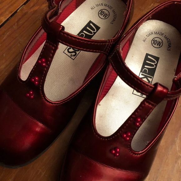 Mckids | Shoes | Vintage Red Metallic Little Girls Dress Shoes | Poshmark